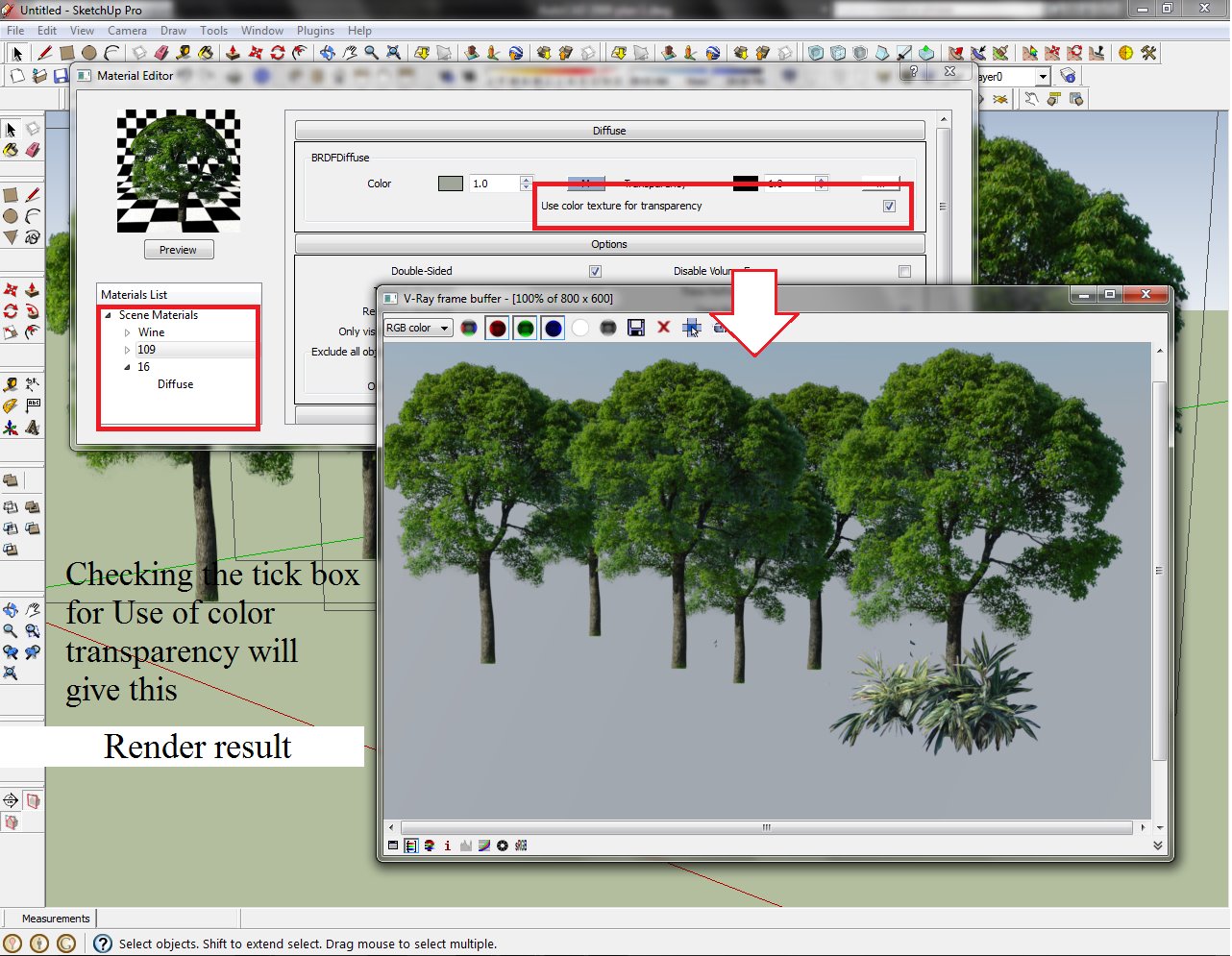 SKETCHUP TEXTURE: TUTORIAL FOR RENDERING TREES AND SHRUBS in 2D WITH ...