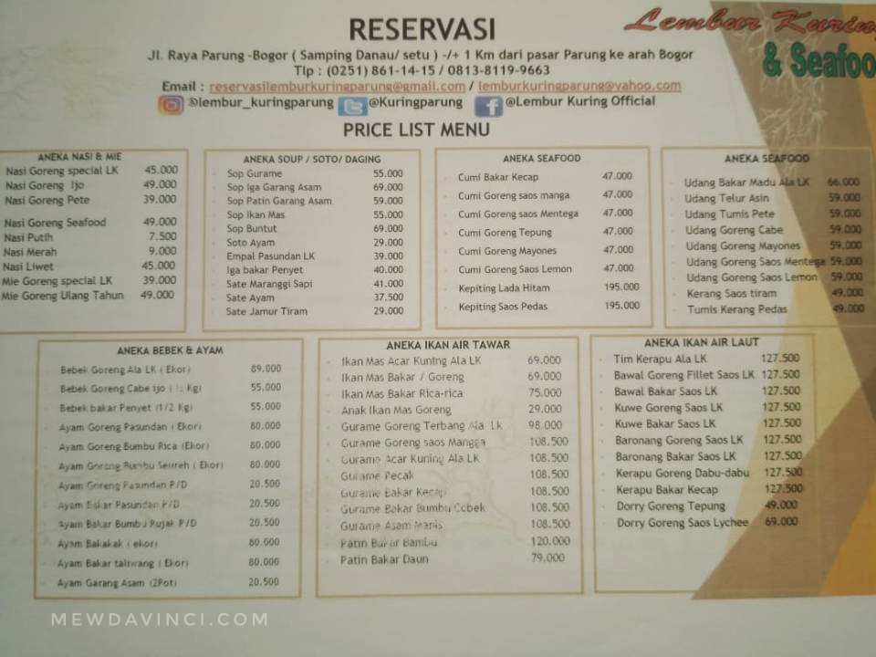 New Face! Restoran Sunda Lembur Kuring Seafood Parung 2018