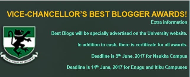 Vice-Chancellor’s Best Blogger Awards