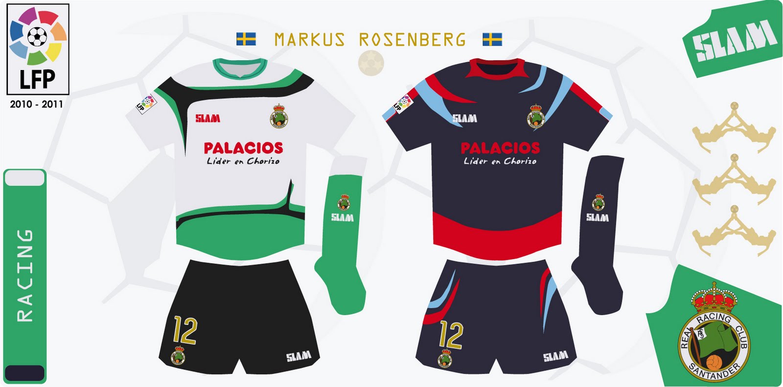 Design Futbol Kits: Racing Santander 2010 - 2011 (Liga BBVA)