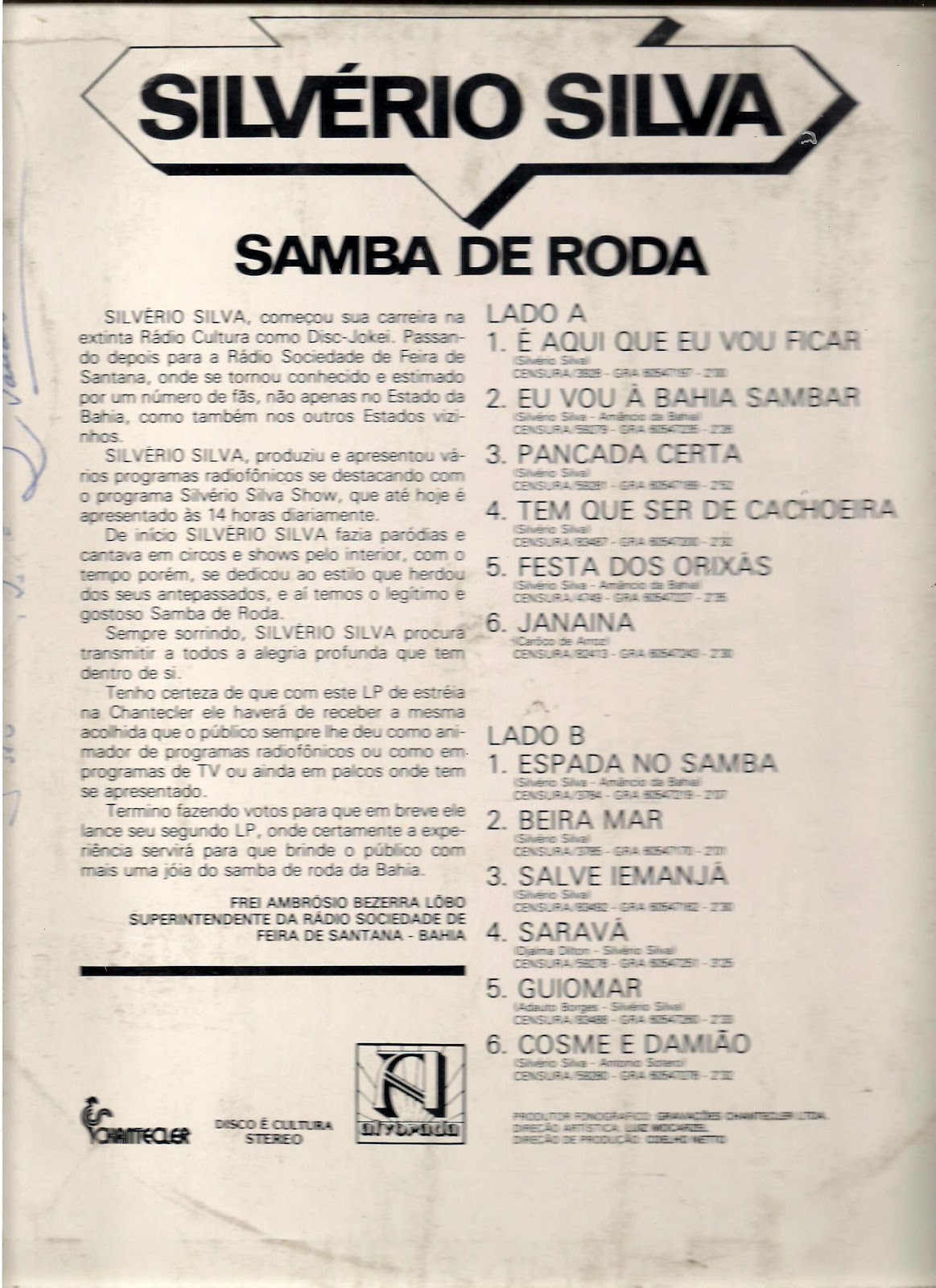JOLUSI FM: Meu amigo Silvério Silva também gravou nos anos 80
