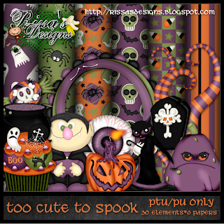 Freebies by Rissa: Too Cute To Spook FTU Kit