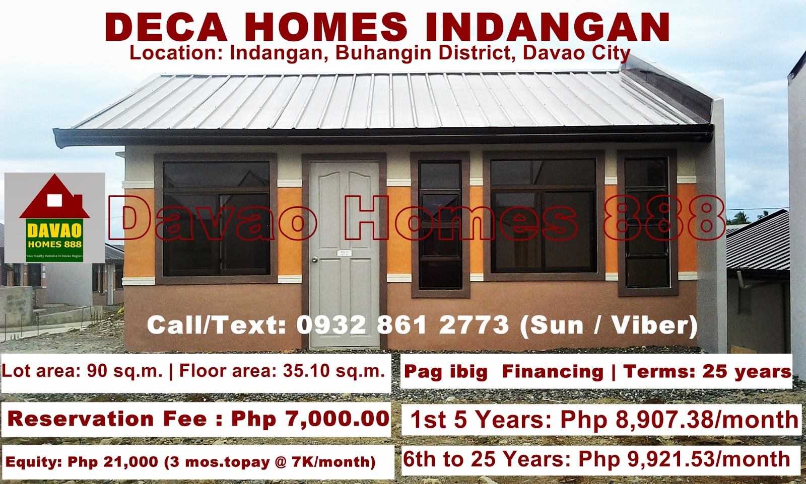 DAVAO HOMES 888: DECA HOMES INDANGAN - Brgy. Indangan, Buhangin District, Davao City.