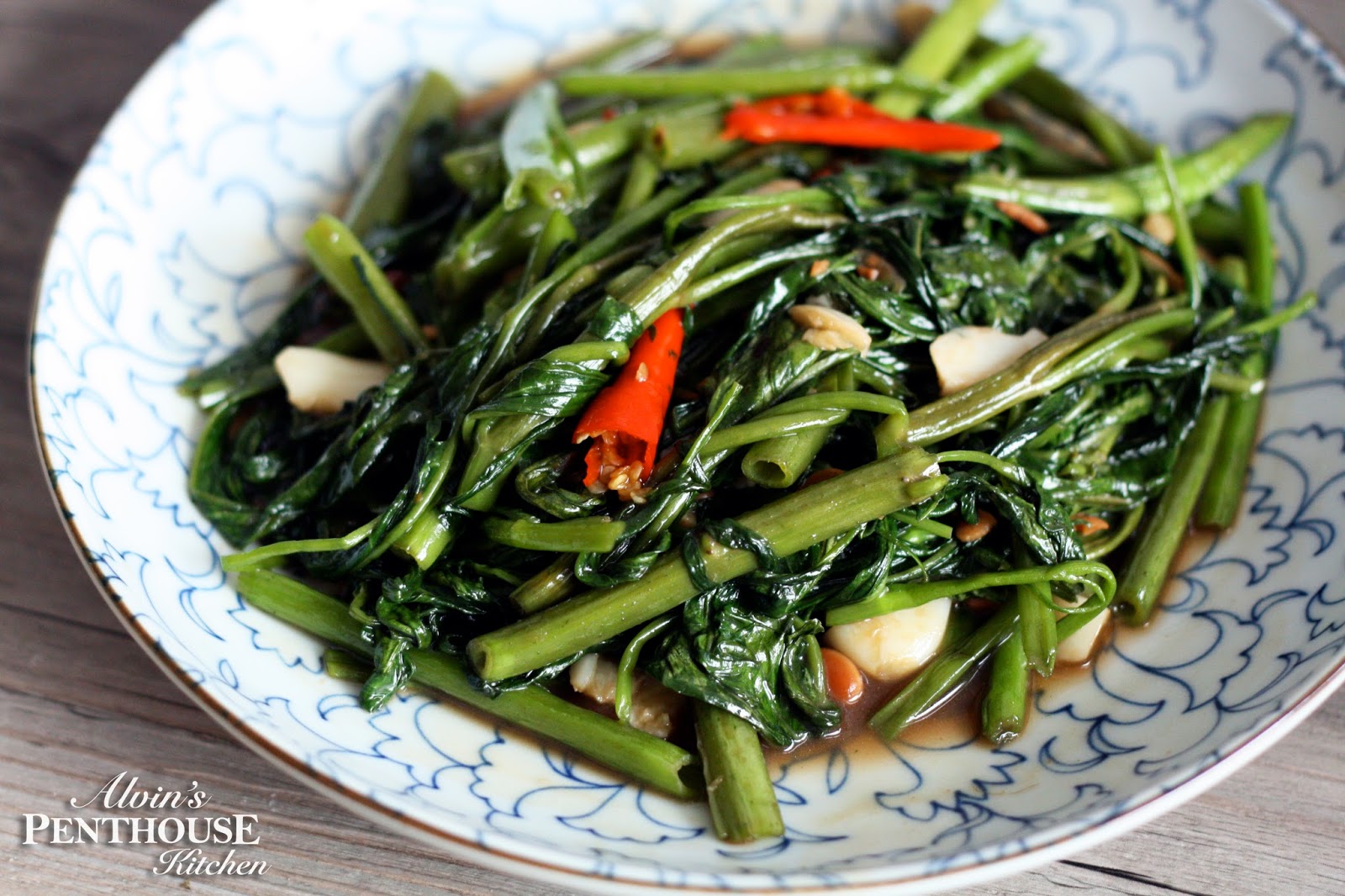 Alvin's Penthouse Kitchen: Thai Stir-fried Morning Glory | 泰式飛天炒通菜 ...