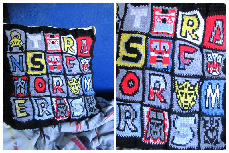 Juicie Lucie Creations: Transformers Crochet Pillow