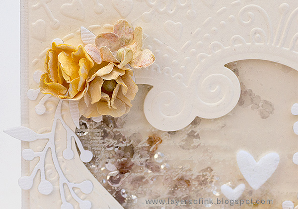 Layers of ink: White and Cream Textured Card