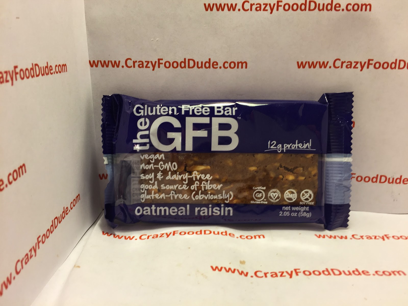 Crazy Food Dude: Review: The GFB Gluten Free Bar Oatmeal Raisin Bar