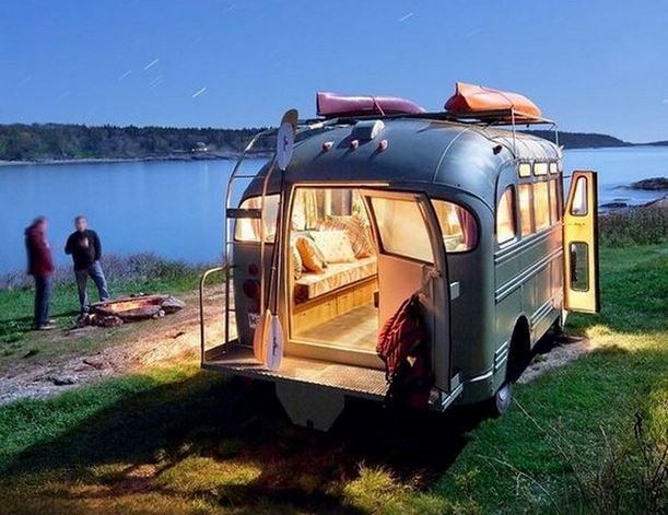 Just A Car Guy: nice 50s school bus converted to a camper rv