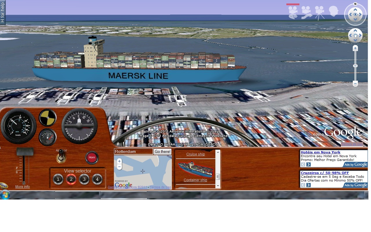 Navios em Santos: Simulador de navios utilizando o Google Earth.