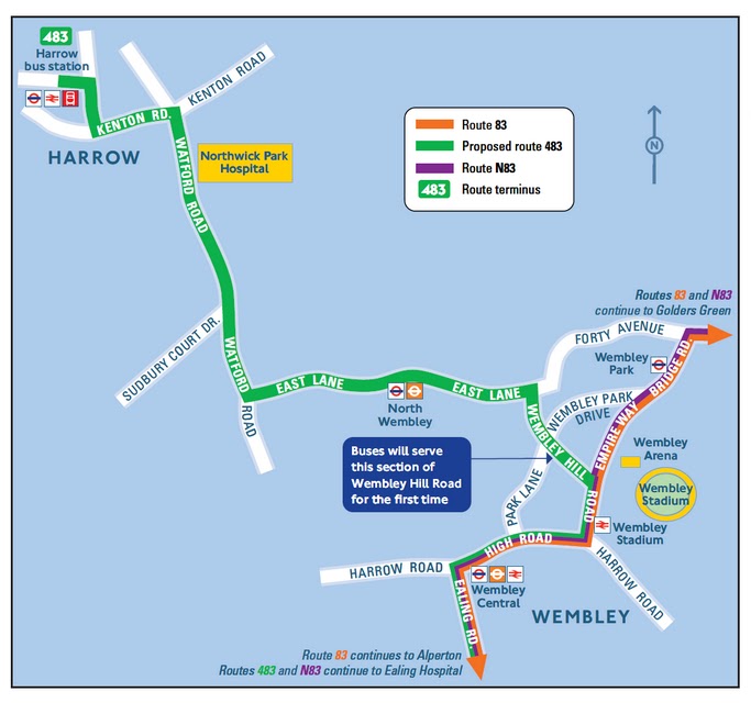 WEMBLEY MATTERS: 83 bus route changes & new 483 service start tomorrow