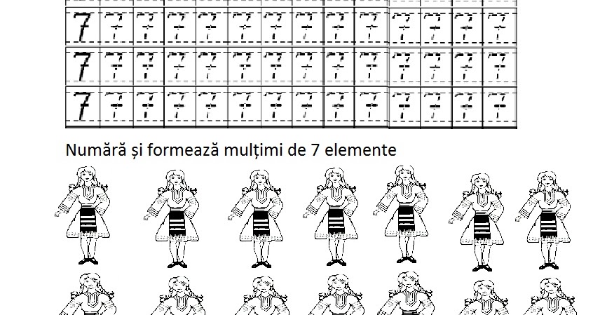 Lumea lui Scolarel...: Clasa pregătitoare:Numărul și cifra 7