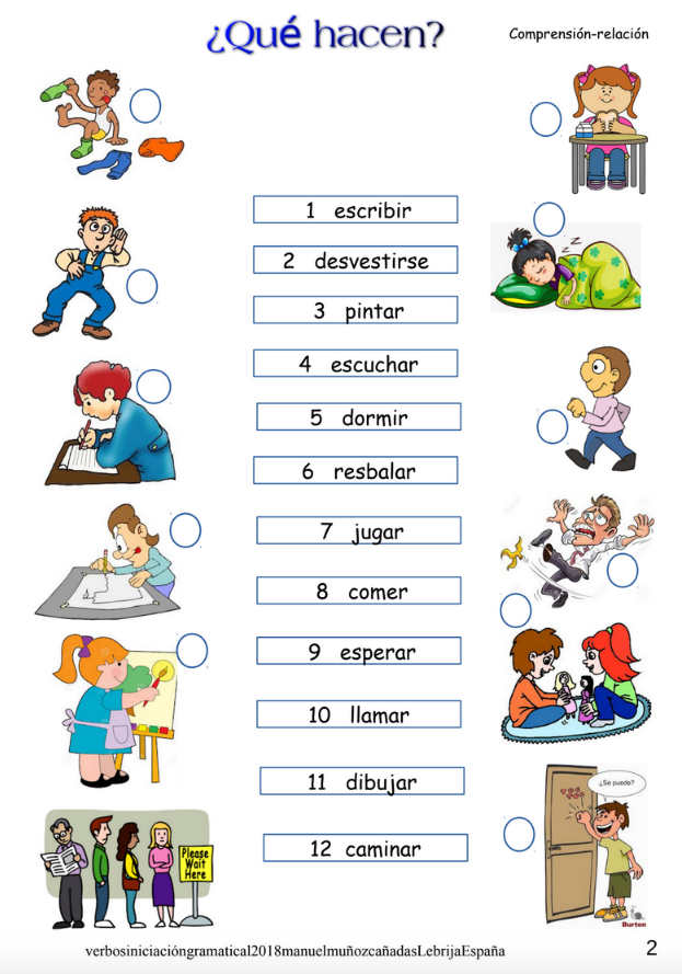 Empiezo 1º y 2º de primaria.: Verbos básicos: palabras de acción en la ...