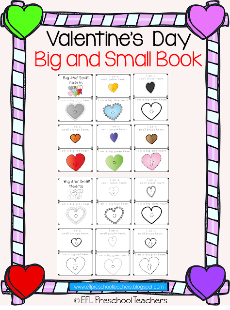 ESL/EFL Preschool Teachers: Valentine´s Hearts Big or Small