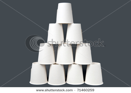 Activities: making pyramid with paper glasses