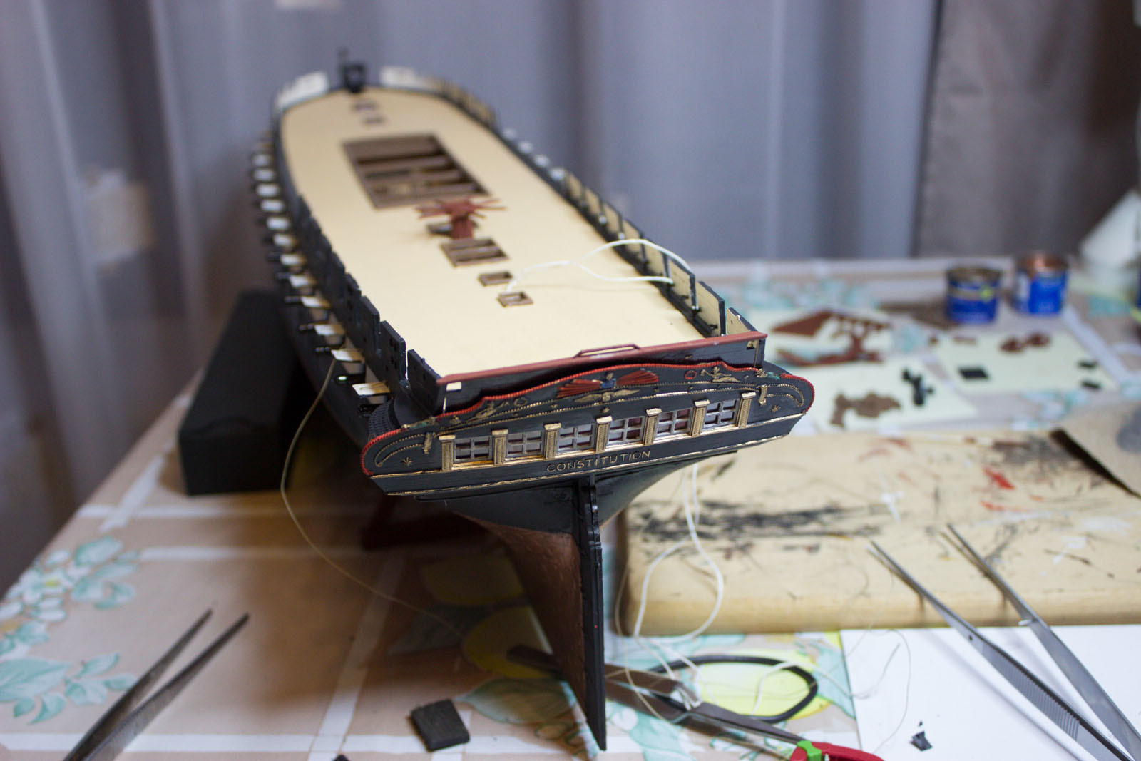 Sailing Ship Models: USS Constitution - Finishing Stern Cabin