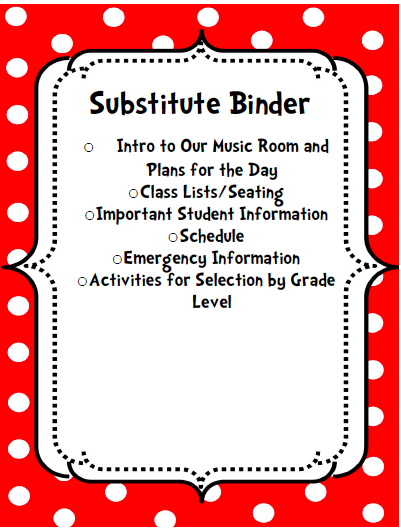 Treble in the Classroom: Music Substitute Binder Kit and Plans