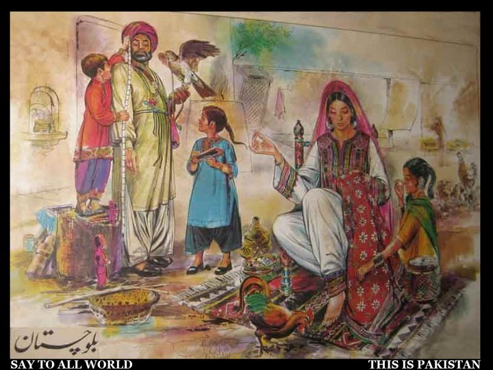 Balochi Culture Pakistan Paintings - This is Pakistan