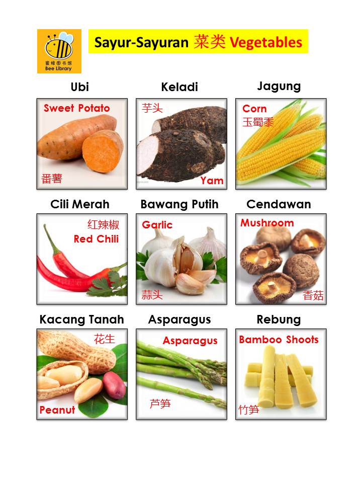 Bee Library: Kamus Bergambar Jenis Sayur-Sayuran