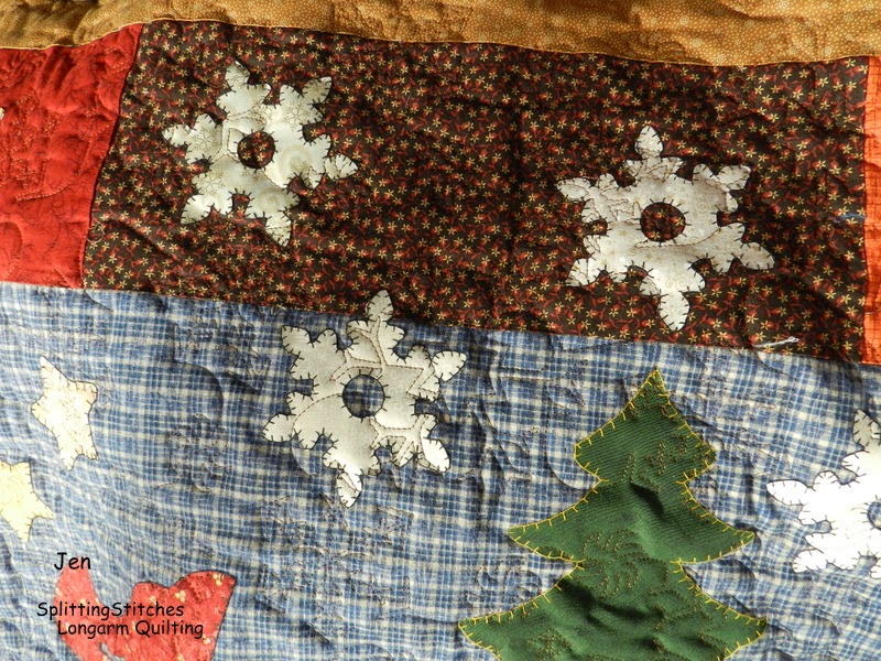 SplittingStitches Longarm Quilting: Quilt of the day...Snowflakes!