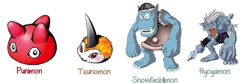DigimonDexW: Linha Evolutiva Punimon e Popomon