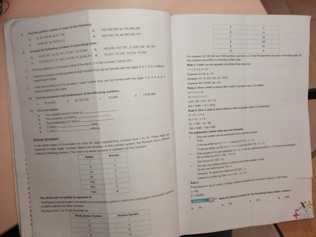 PIS VADODARA STD 6: grade 6 Ch 1 Math textbook