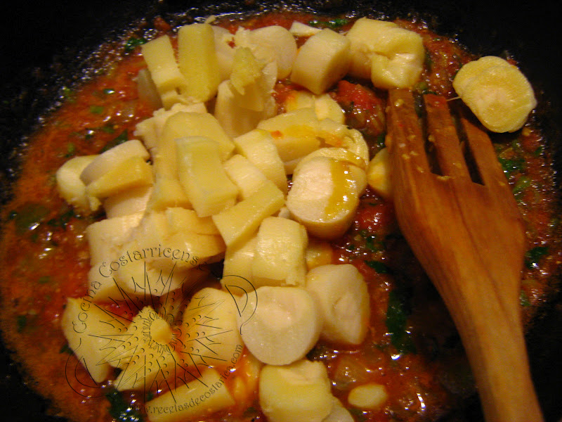 Cocina Costarricense: picadillo de palmito