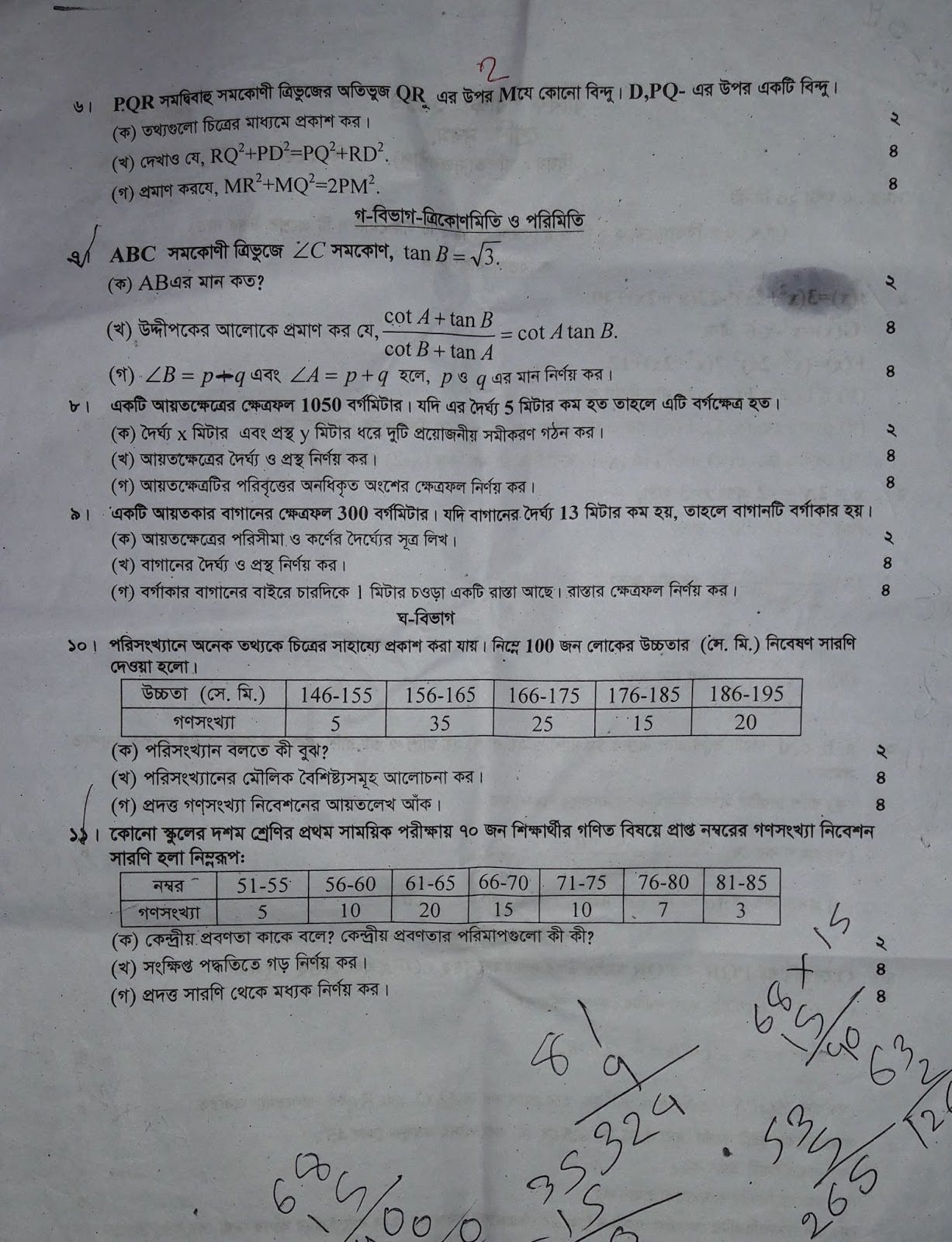 SSC Math Suggestion 2024 with Question Paper