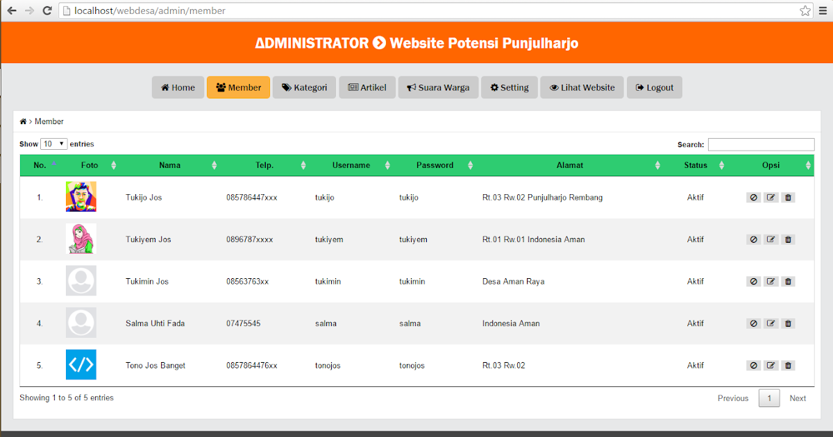 Aplikasi Web Potensi Desa Yukcoding