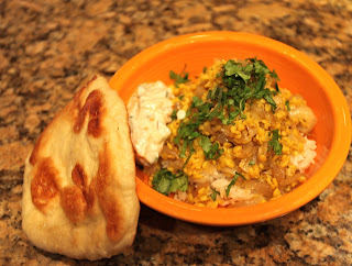Spiced Yellow Lentils and Rice with Raita