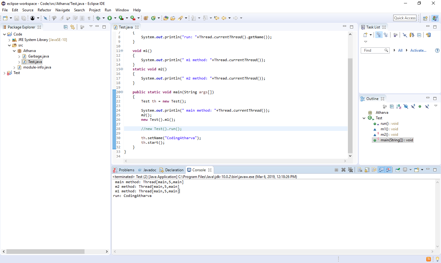 86 Program to check which method is executing by which Thread in Java ...
