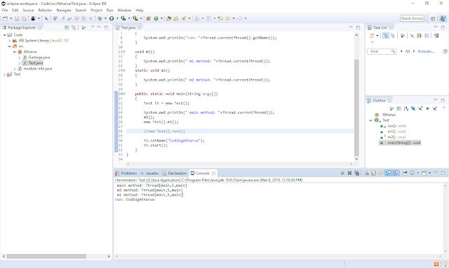 86 Program to check which method is executing by which Thread in Java? ~ Coding Atharva
