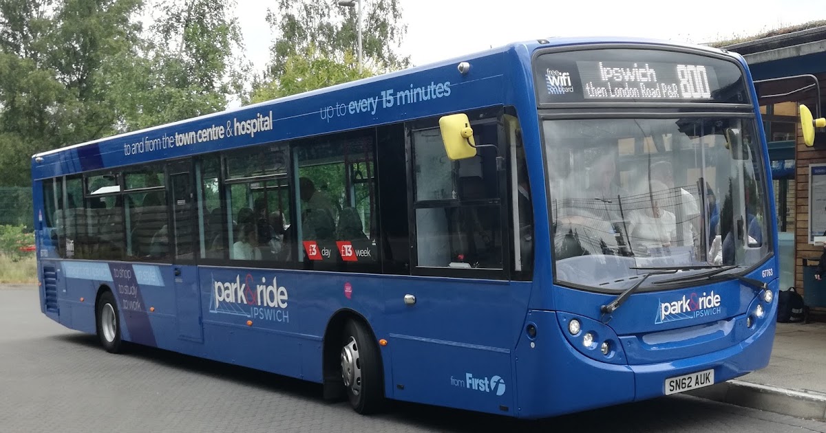 Steve's Bus & Train Page: Ipswich P&R First's First Day Back