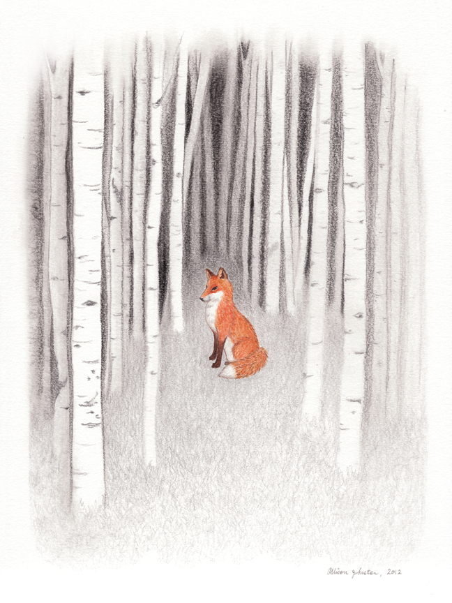 Breakfast Fruits: Fox in the Woods Drawing