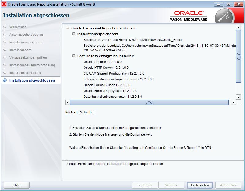 Holgers Weblog - Oracle Forms, APEX, Docker and beyond: Forms 12c: Installation im Detail (2 ...