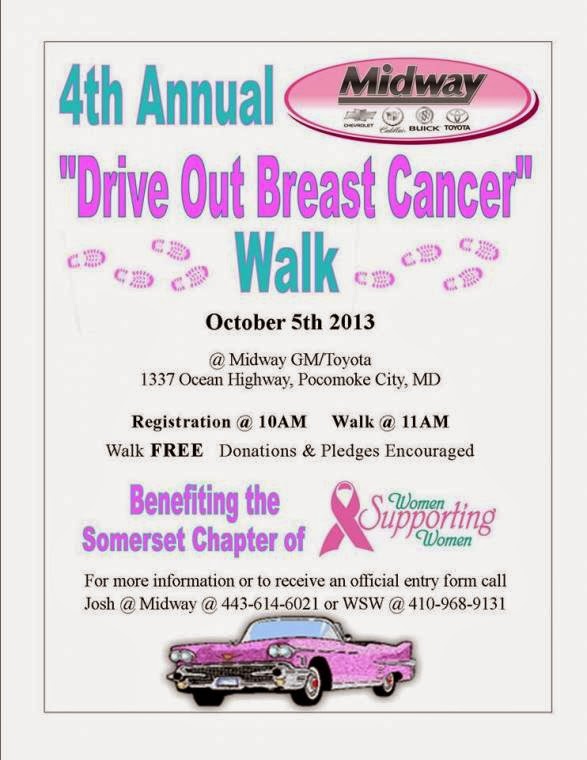 The Pocomoke Public Eye: 4TH Annual "Drive Out Breast Cancer" Walk
