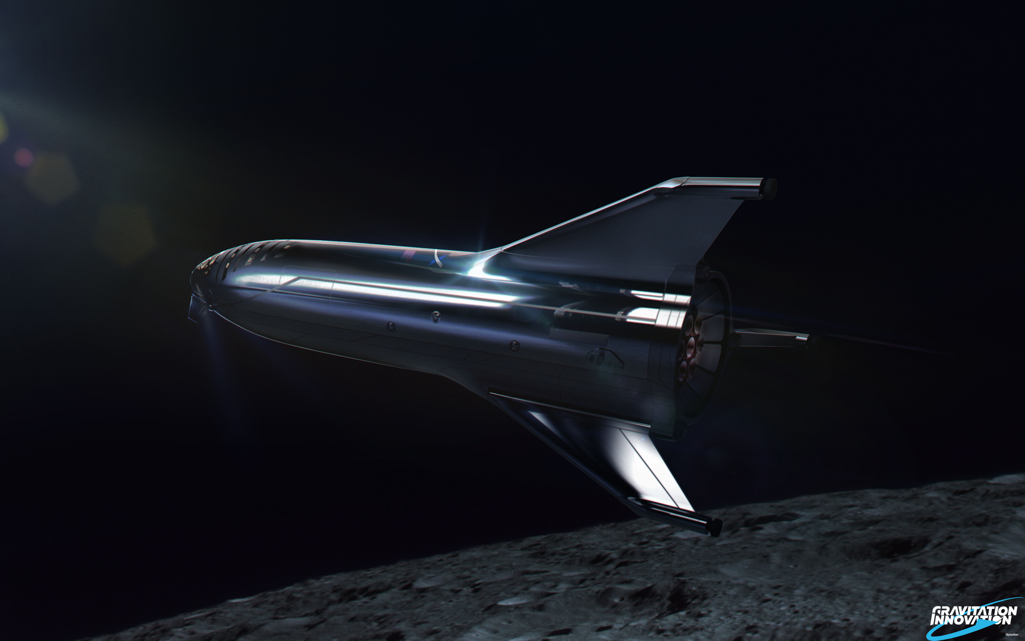 SpaceX #dearMoon Starship orbiting the Moon by Gravitation Innovation ...