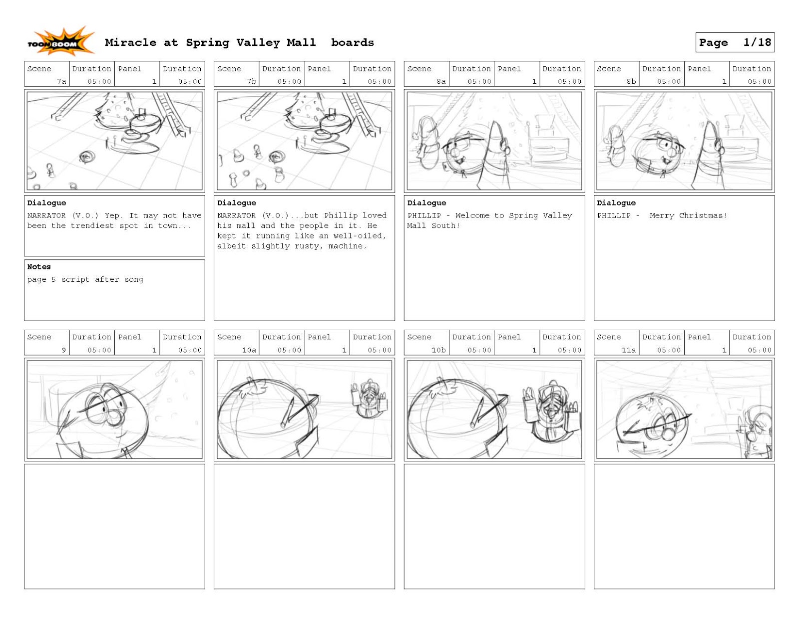 Lincoln Adams Storyboard Art: Veggie Tales - Miracle at Spring Valley Mall