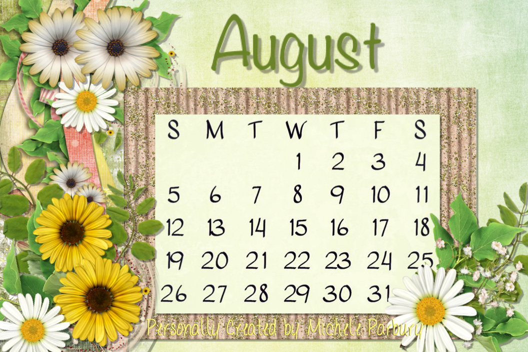 Personally Created: Free August Calendar