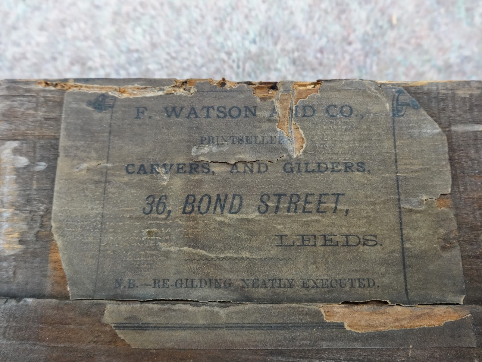 Picture Frame Labels: F. Watson and Co.