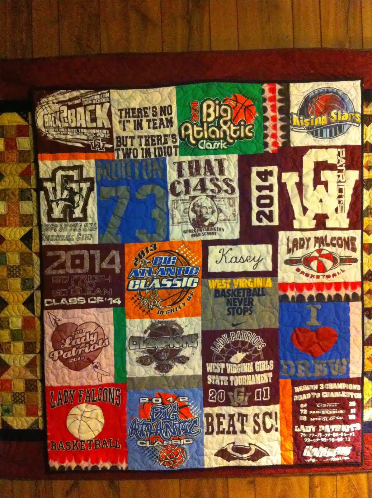 Katie's Quilts and Crafts: 3 GWHS Basketball Quilts