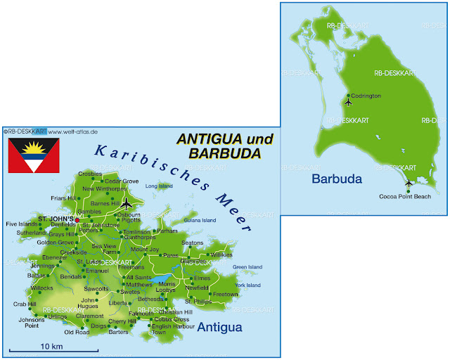 MAPS OF ANTIGUA AND BARBUDA