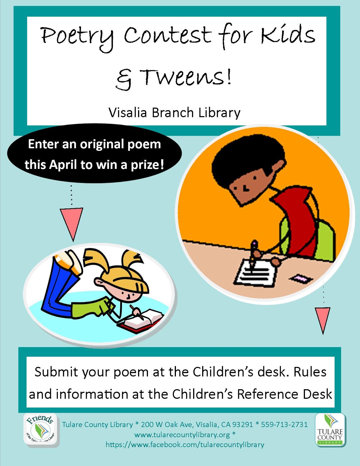 Tulare County Library News and Events: Poetry Month Contests!