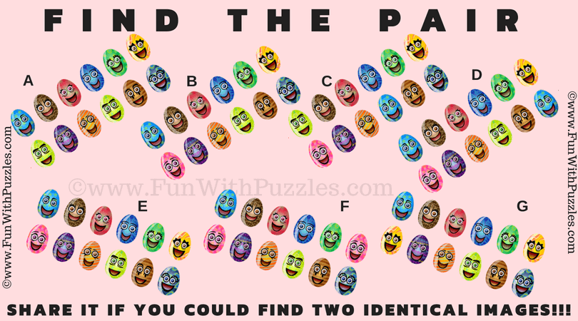 Find the Pair Picture Riddle: Easter Egg Matching Puzzle