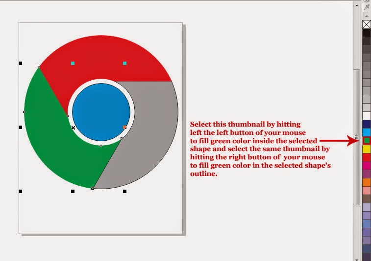CorelDraw Tutorial : Logo of Google Chrome ~ Infotech-Easy