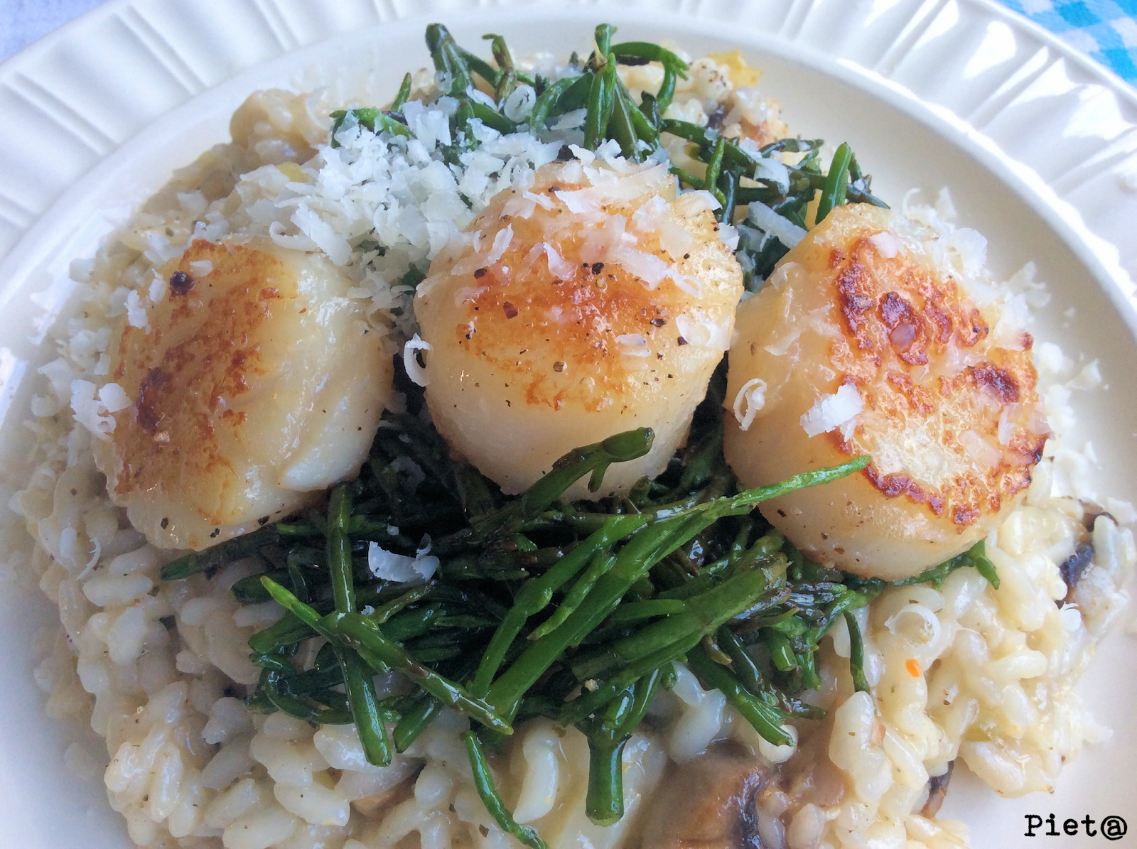 Pieta's hapjes: Risotto met zeekraal en coquilles