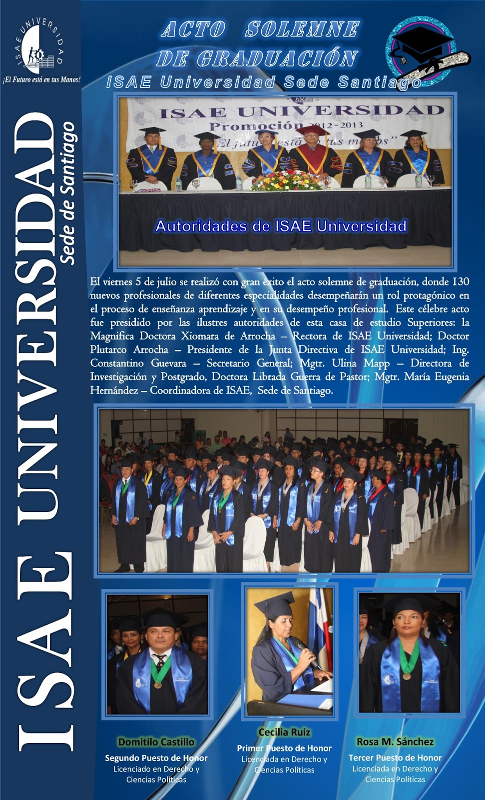 NOTICIAS: Acto solemne de graduación en ISAE Universidad, Sede Santiago