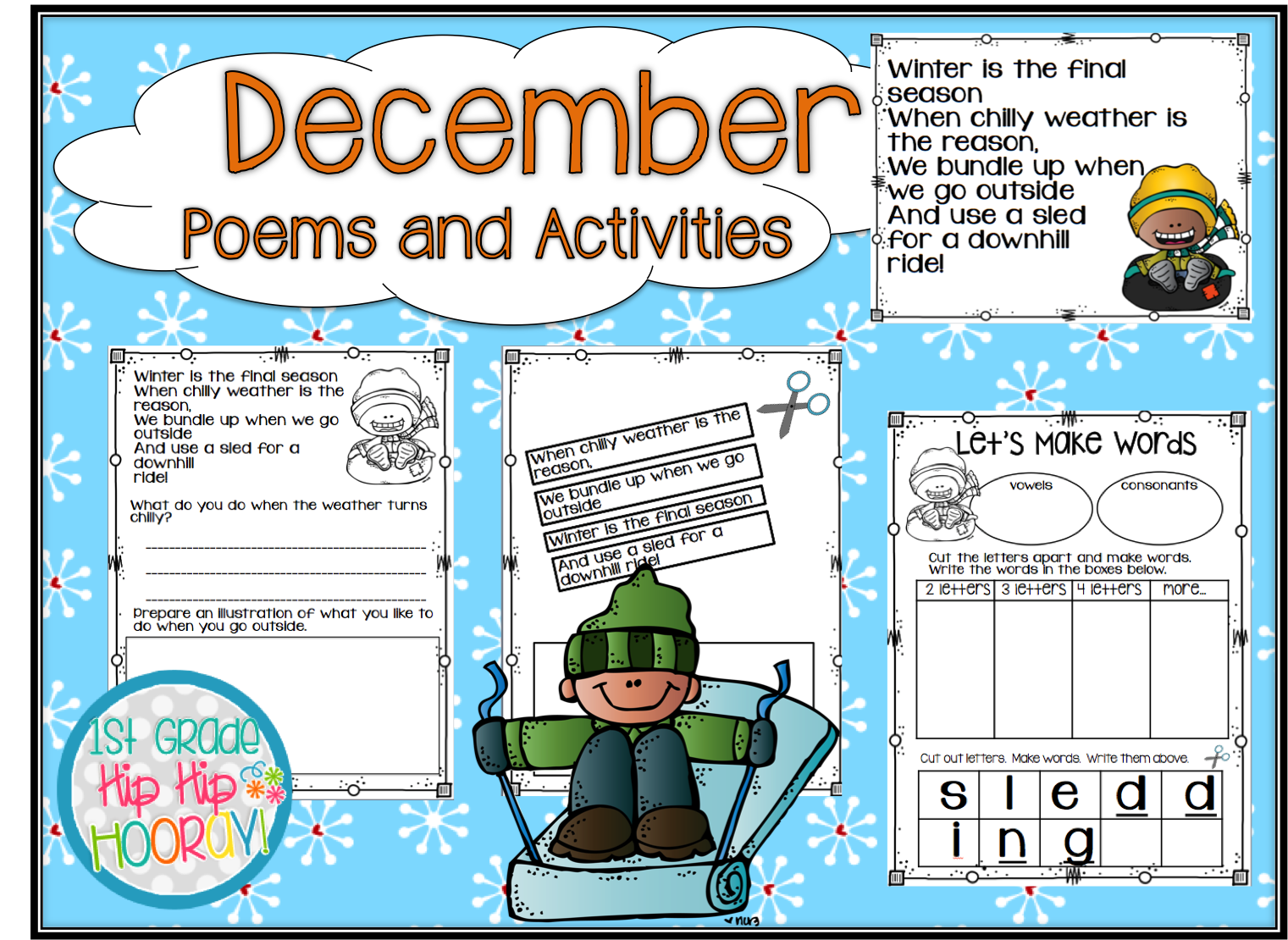 1st Grade Hip Hip Hooray!: December Poems and Activities!