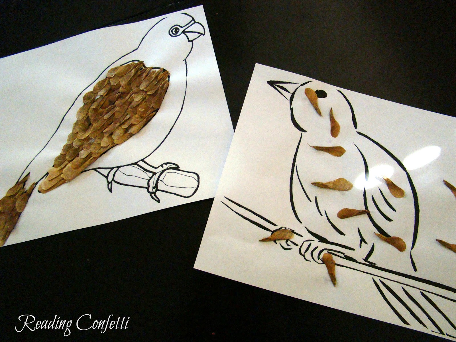 Maple Seed Birds {Nature Collage} ~ Reading Confetti