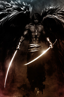 The angels sanctuary: Fallen angel - Flying angel with oriental swords