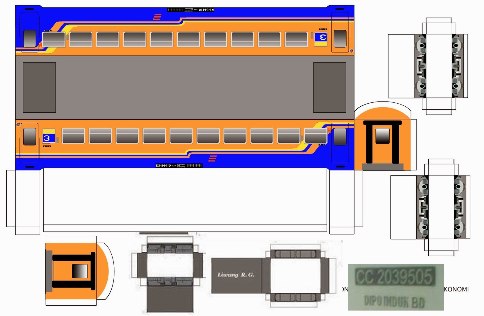 Papercraft Kereta Seri "K3 Livery Lama" | Train and Bus PaperCraft Shop